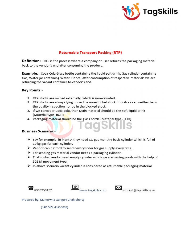 Returnable Transport Packing (RTP) | PDF | Business