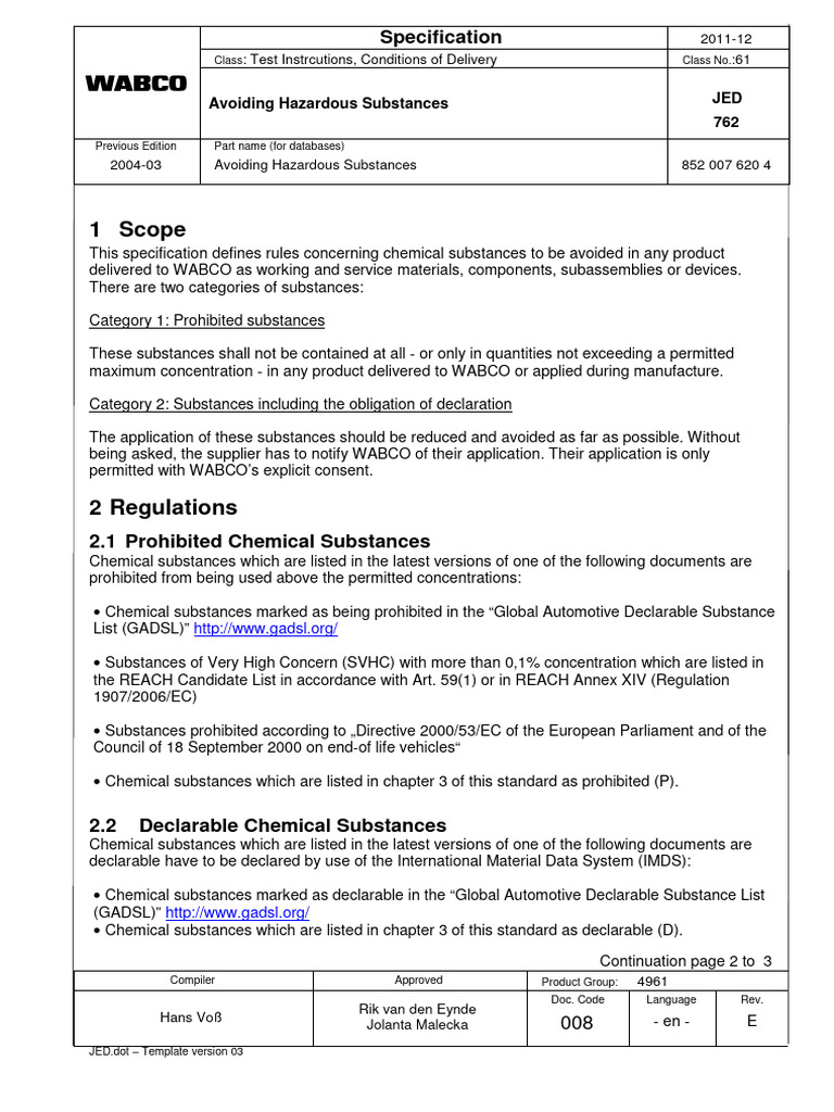 01 Jed762 | PDF | Specification (Technical Standard) | Dangerous Goods