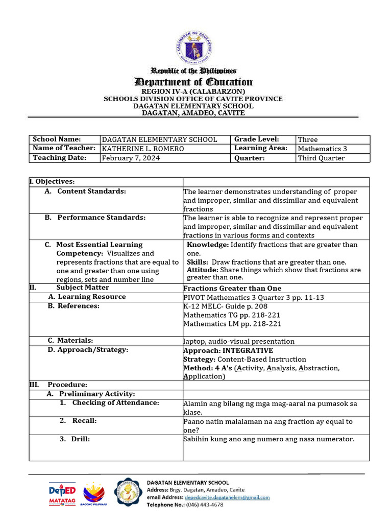 DLP Math 3 Q3 W2 D3 | PDF