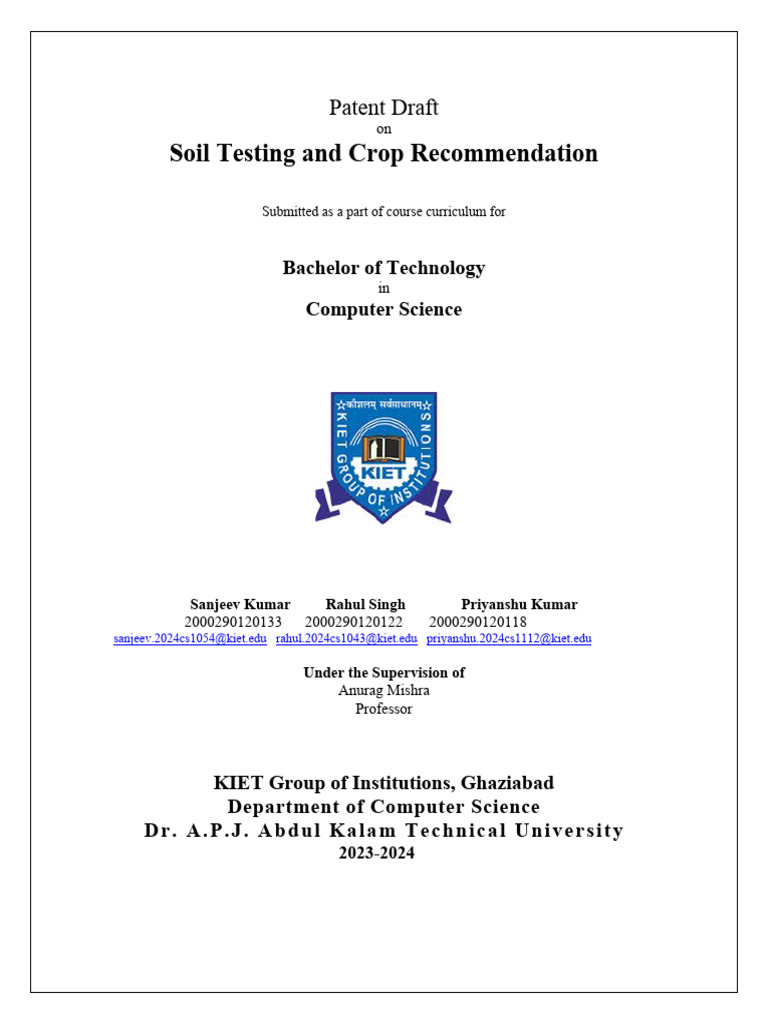 Patent Draft | PDF | Fertilizer | Agriculture