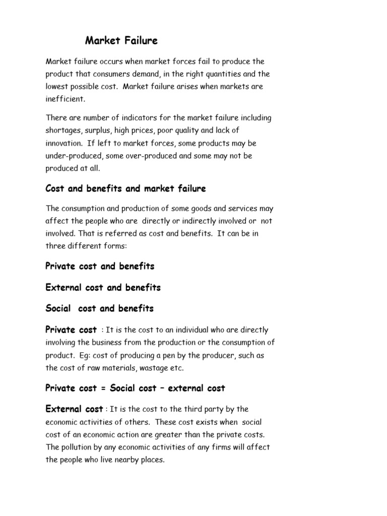 Market Failure | PDF | Externality | Subsidy