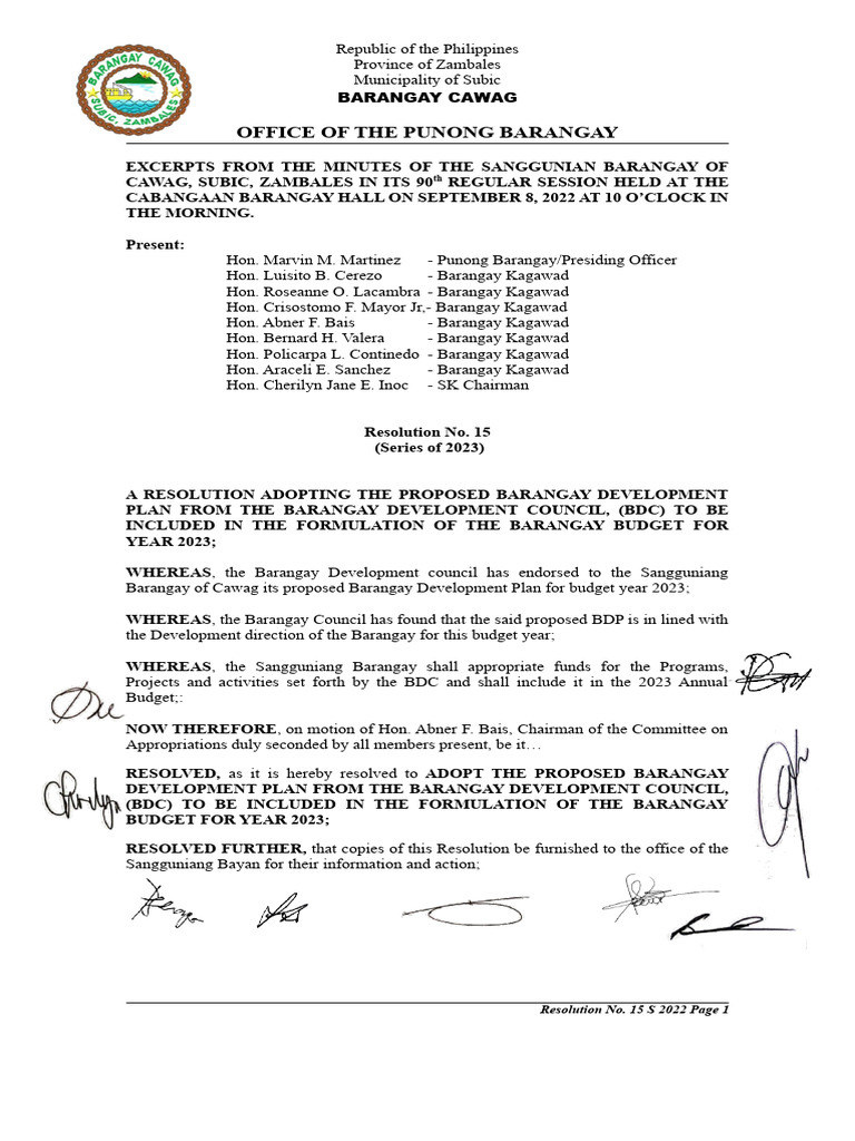 Reso Adopting BDP | PDF