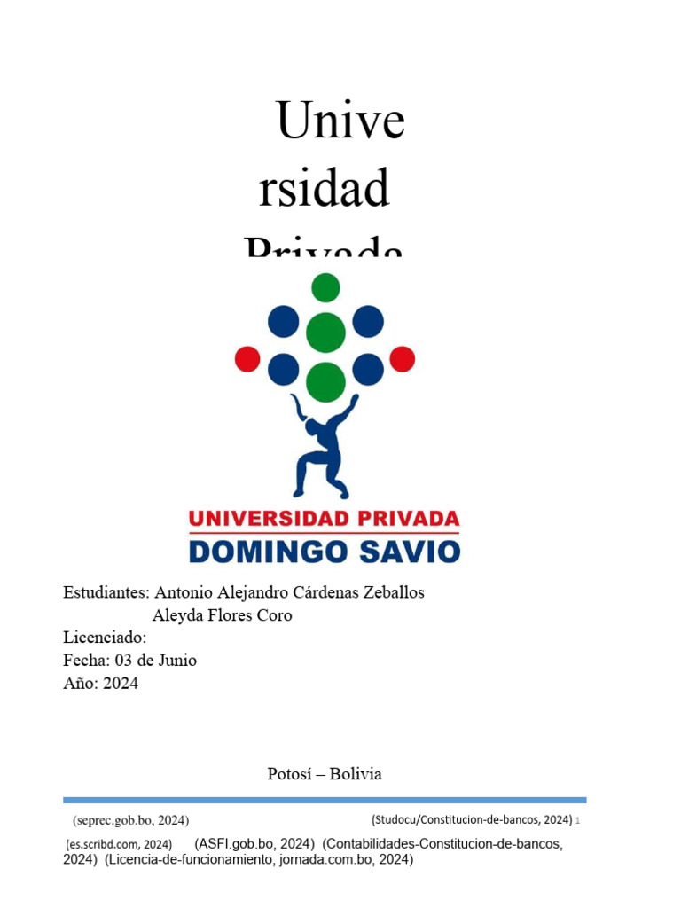 Unive Rsidad Privada Domi Ngo Savio | PDF | Bancos | Presupuesto