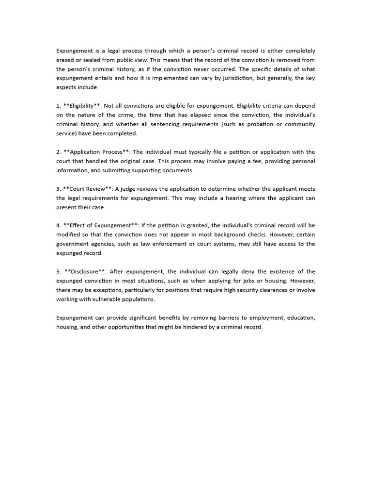 Expungement is | PDF | Criminal Record | Public Law