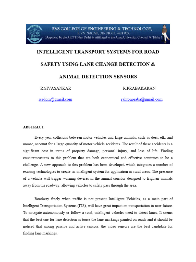 Intelligent Transport Systems | PDF | Traffic Collision | Traffic
