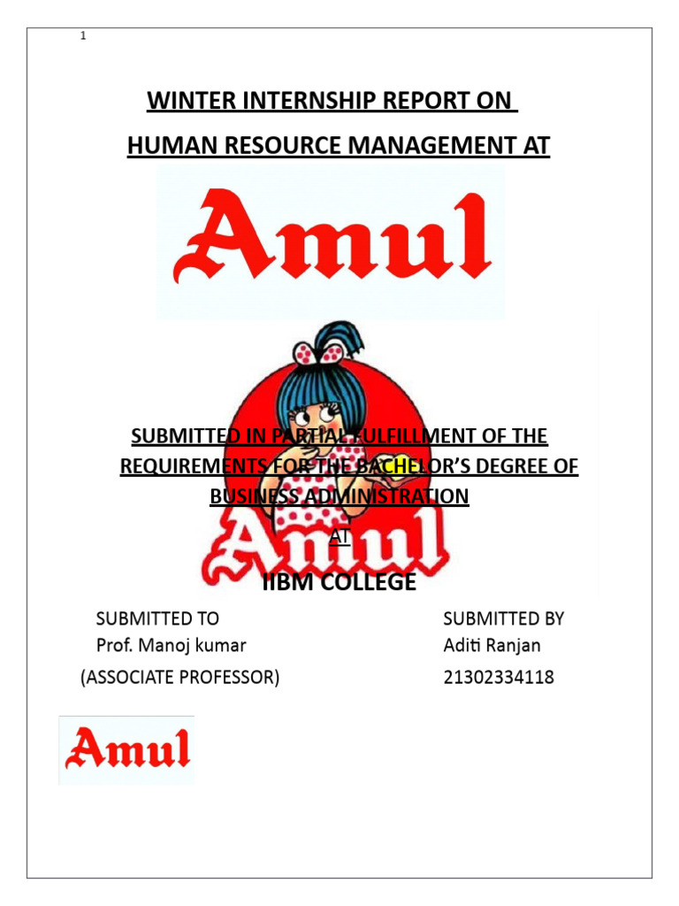 Amul PDF File (ADITI RANJAN) | PDF | Performance Appraisal | Human Resource Management