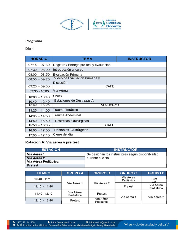 Programa Final Curso Advanced Trauma Life Support " (Atls®) 2023 | PDF