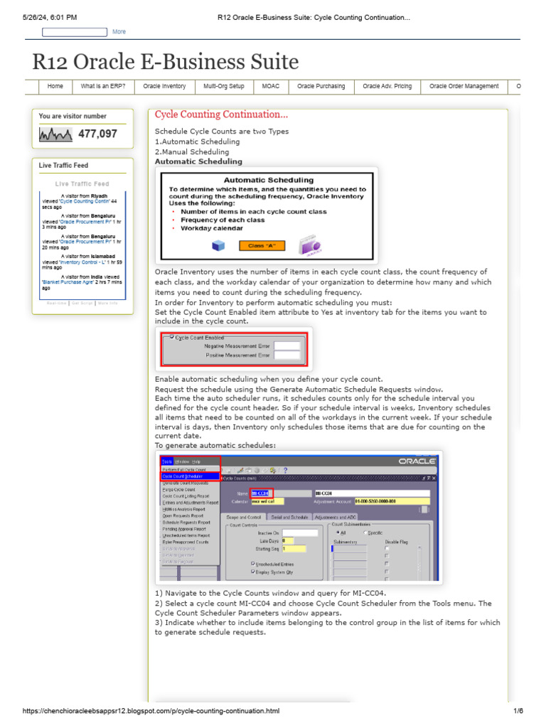 Cycle Counting automatic schedule requests | Download Free PDF ...