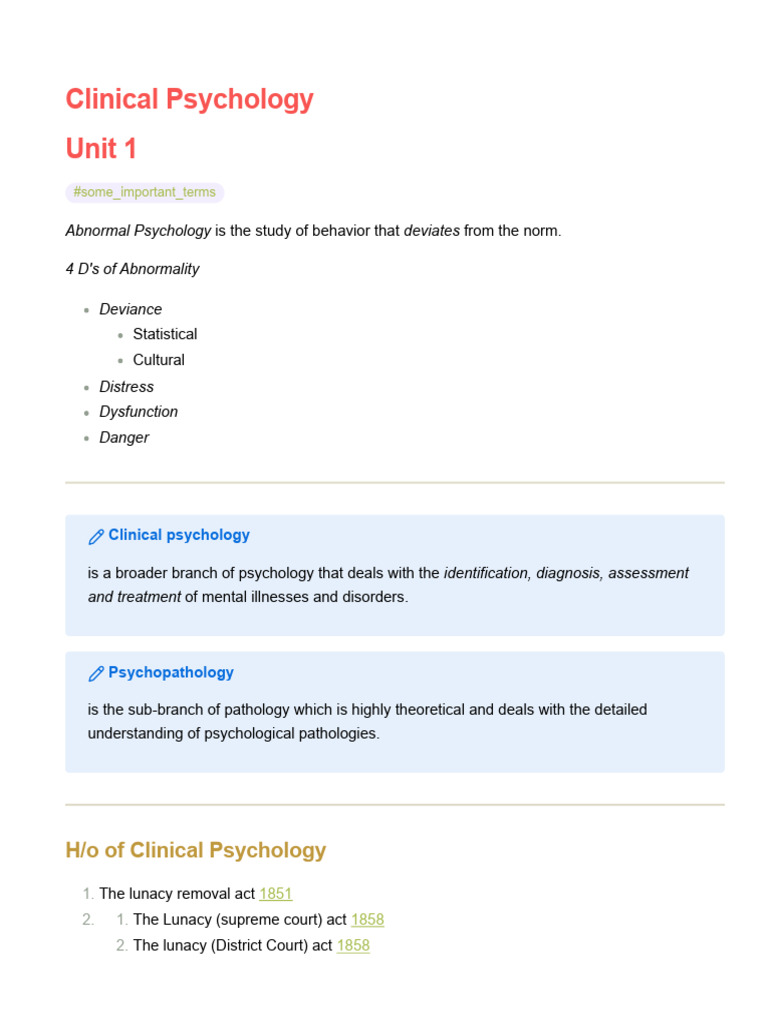 Clinical Psychology-Full | PDF | Id | Mental Disorder