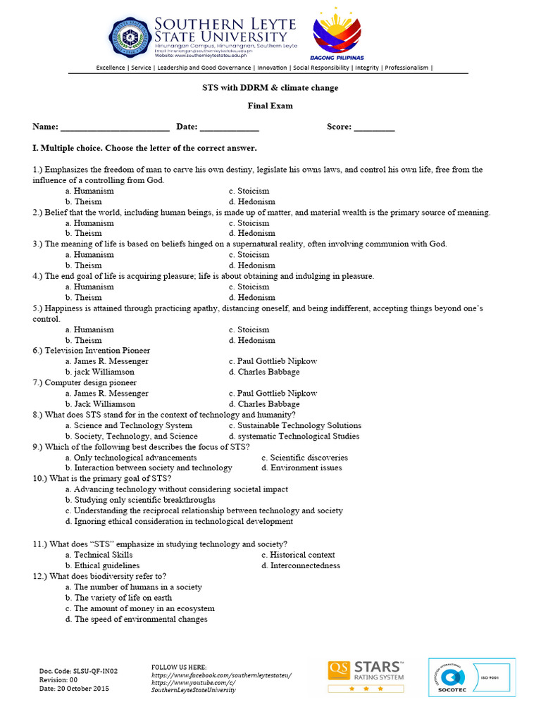 sts Final exam | Download Free PDF | Biodiversity | Conservation Biology