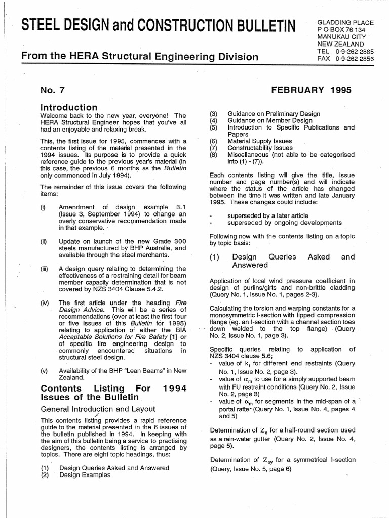 Design & Construction Bulletin 7 (UA Chord, Purlin Partial Restrain) | PDF