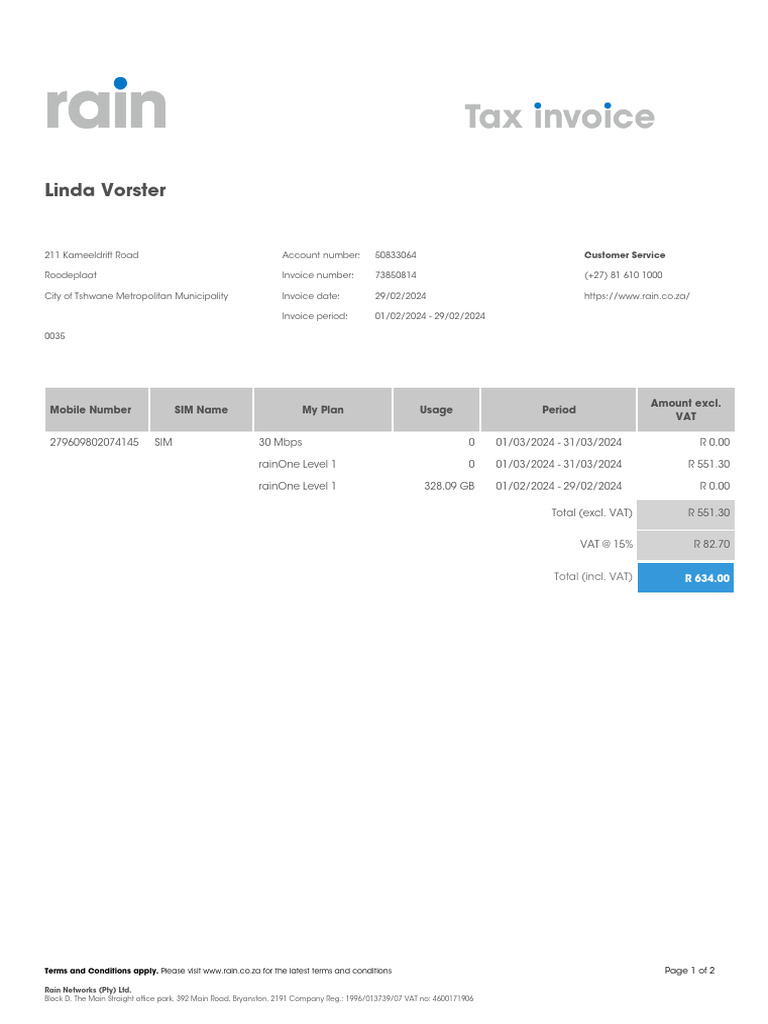 Feb Invoice | PDF | Invoice | Debit Card