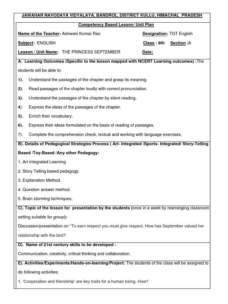 Princess September | PDF | Pedagogy | Reading Comprehension