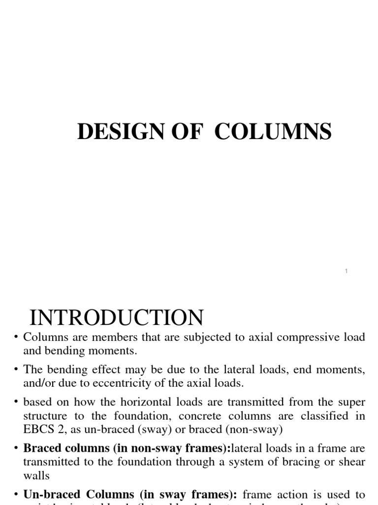 Design of Columns | PDF | Column | Bending