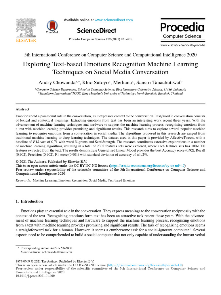 Exploring Text-Based Emotions Recognition Machine | PDF | Artificial ...