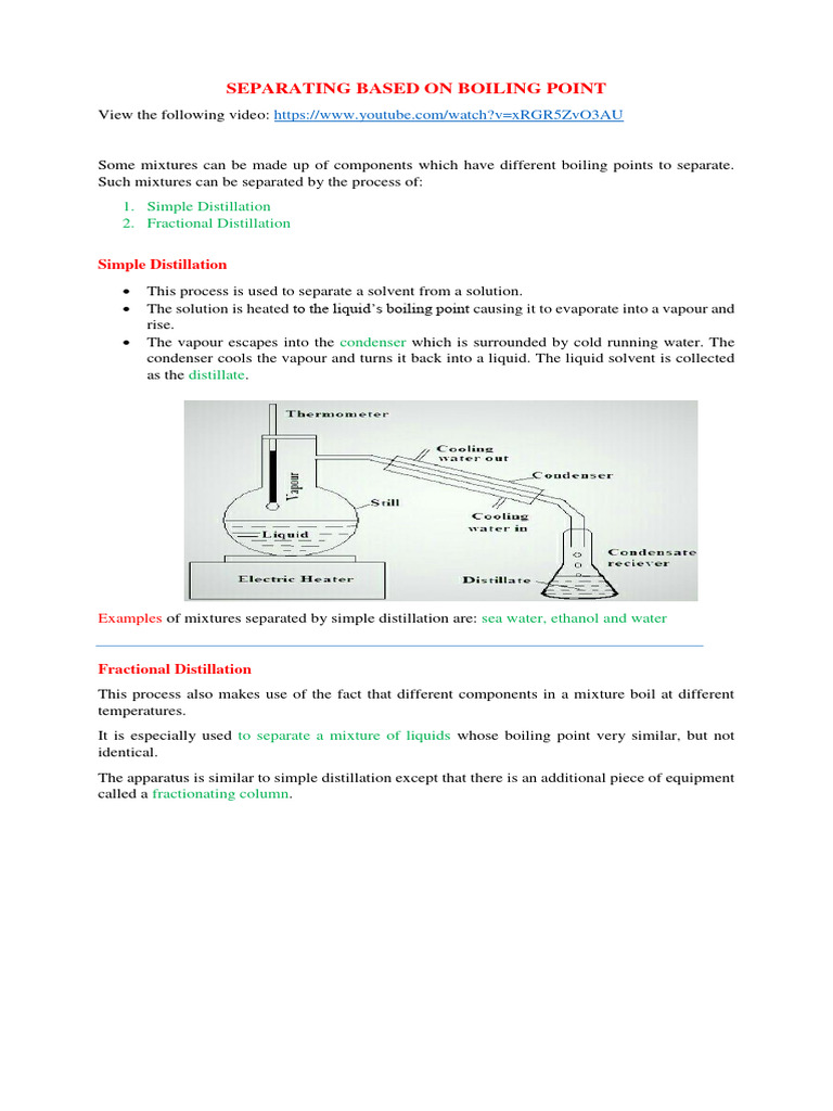 Note 3 - Separating Based On Boiling Point | PDF