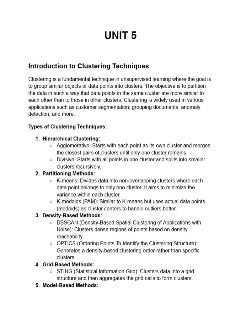 Unit 5 | PDF | Cluster Analysis | Parallel Computing
