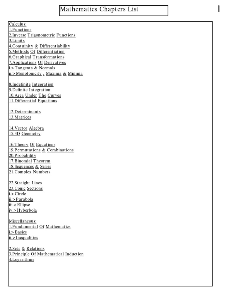 Math Chapters | PDF