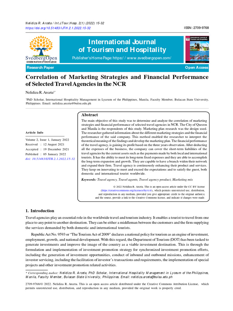 Marketing Strategies & Financial Performance in Travel Agencies | PDF ...