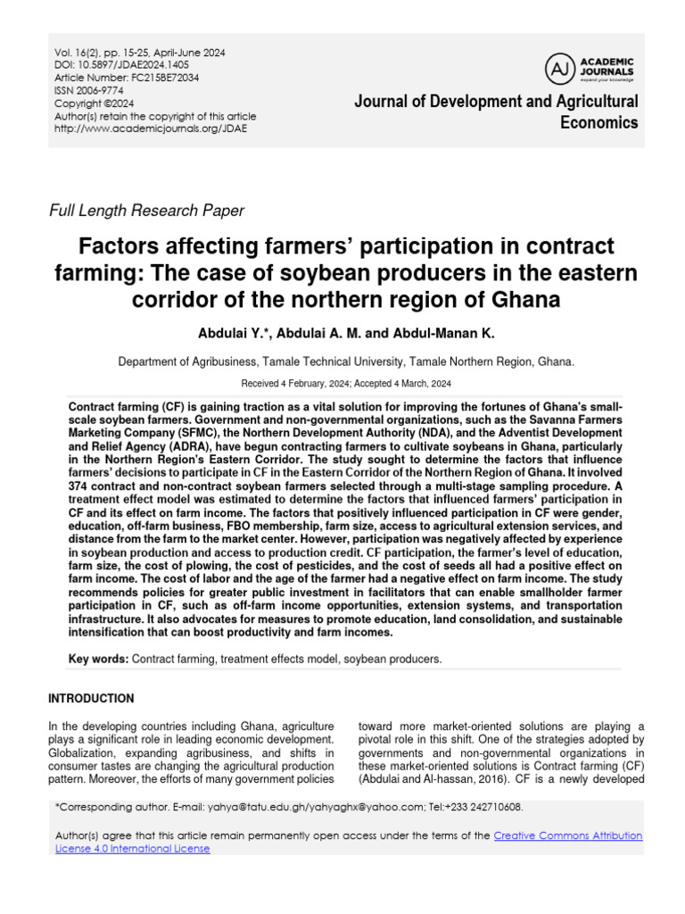 NHMT Abdulai FC215BE72034 | PDF | Agriculture | Normal Distribution