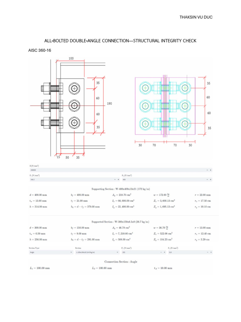 Shear Connection Double Angle | PDF | Materials | Physical Sciences