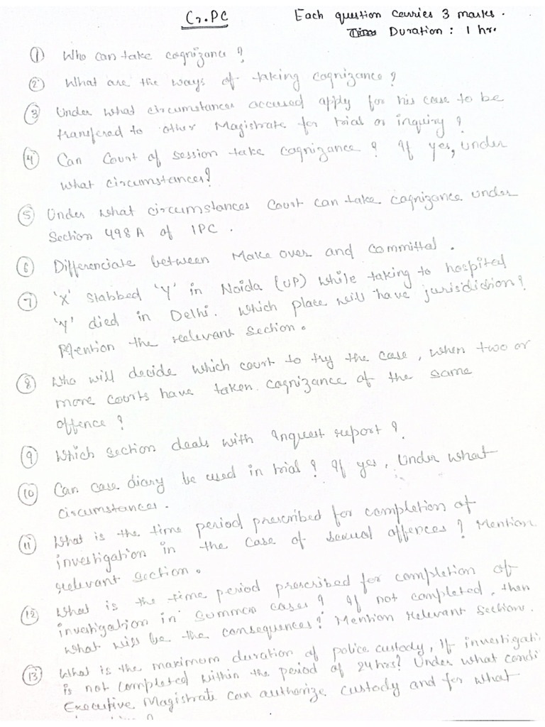 CRPC Test Paper | PDF