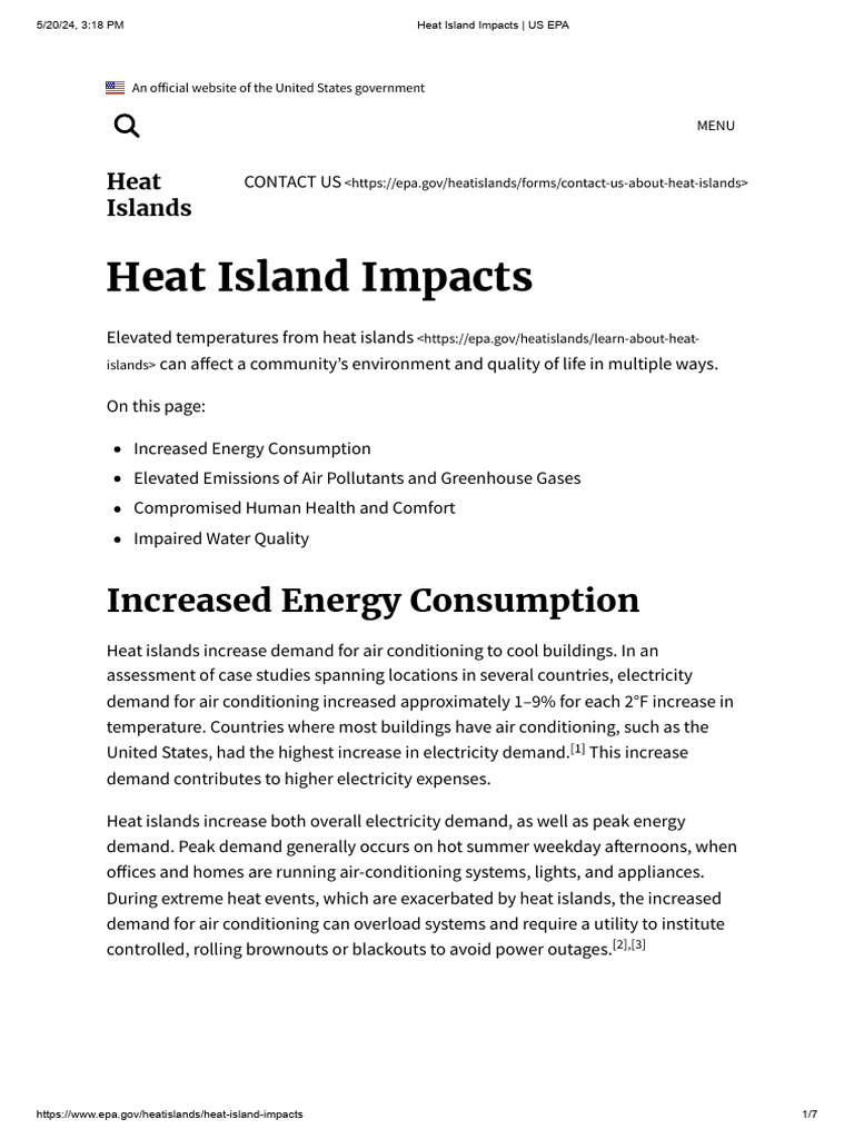 Heat Island Effects on Energy and Health | PDF | Air Pollution | Heat Wave