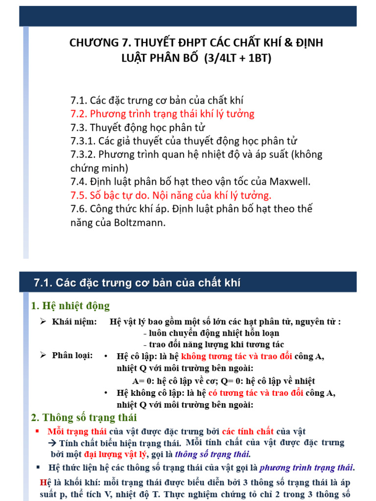 7 1110 Thuyet DHPT Cac Chat Khi & Cac DLPB | PDF