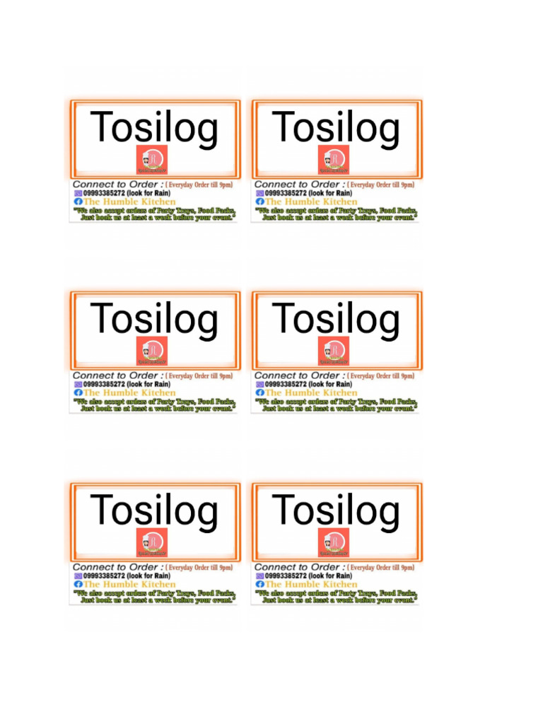 Tocilog Label | PDF