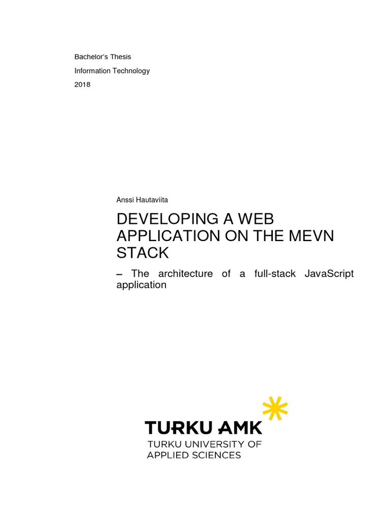 Developing A Web Application On The Mevn Stack | PDF | Java Script | Dynamic Web Page