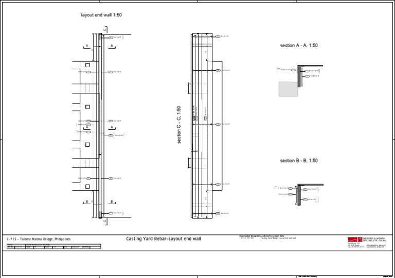 C715-117 Casting Yard, Rebar-Layout, End Wall | PDF
