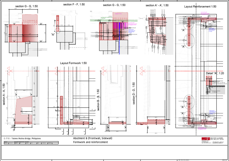 C715-271 Abutment B_ Sidewall, Frontwall formwork, reinforcement | PDF