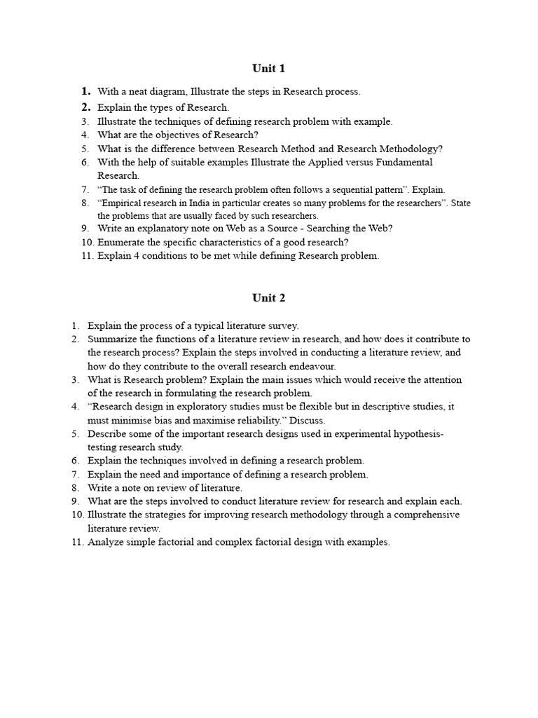 RM Question Bank | PDF | Sampling (Statistics) | Methodology