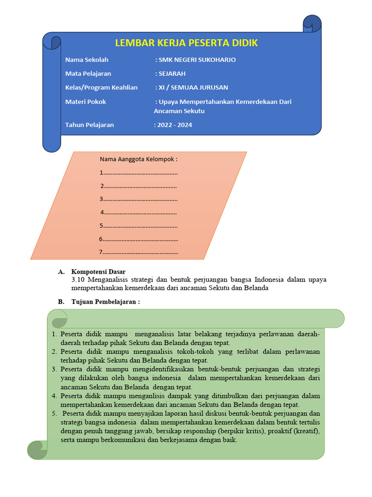 Lembar Kerja Peserta Didik (LKPD) | PDF