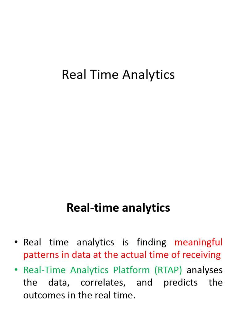 Data Stream - Real Time Analytics | PDF | Analytics | Algorithmic Trading Data Stream - Real Time Analytics | PDF | Analytics | Algorithmic Trading