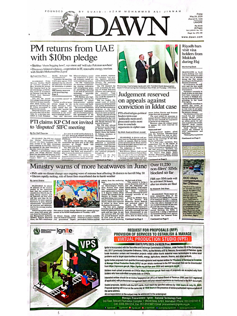 DAWN Newspaper 24 May 2024 | PDF