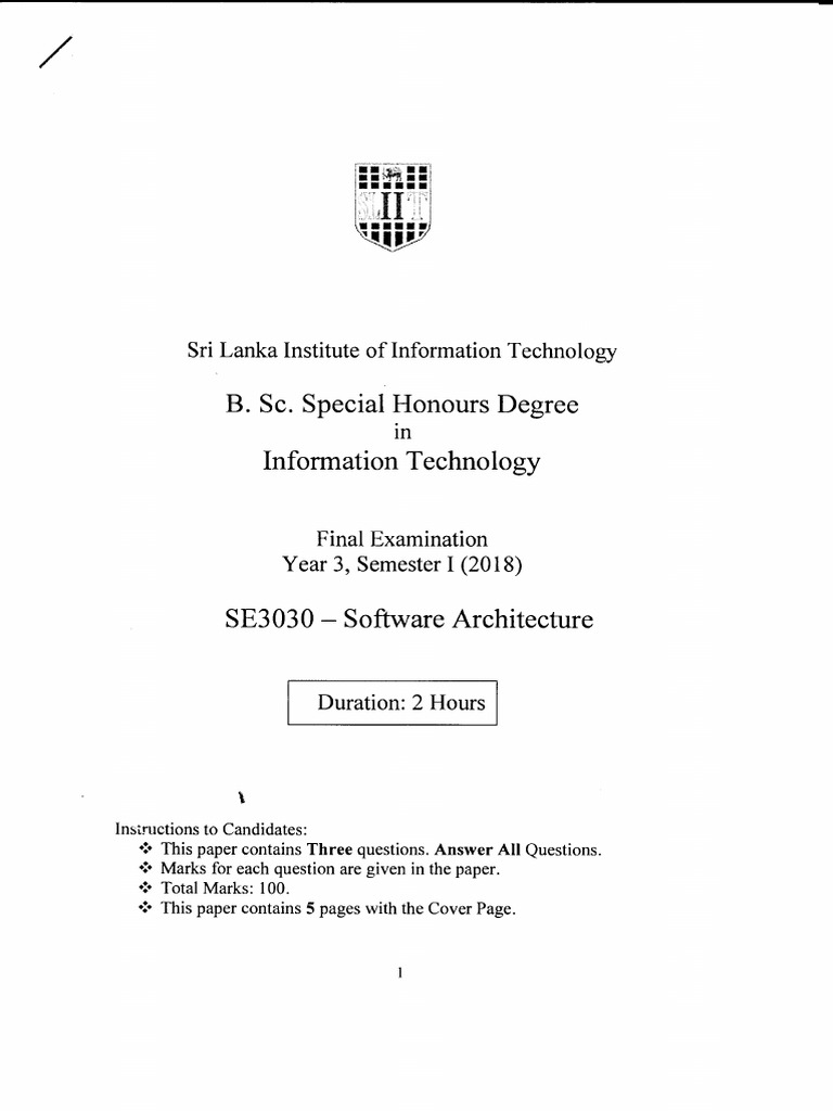 SE 3030 - Software Architeture | Download Free PDF | Automated Teller ...
