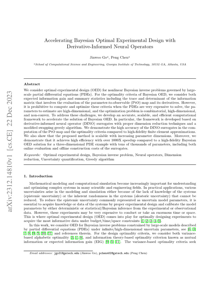 Accelerating Bayesian Optimal Experimental Design With Derivative-Informed Neural Operators ...