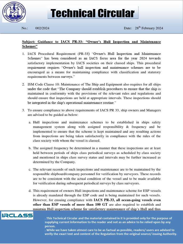 Technical Circular No002 | PDF | Shipping | Ships