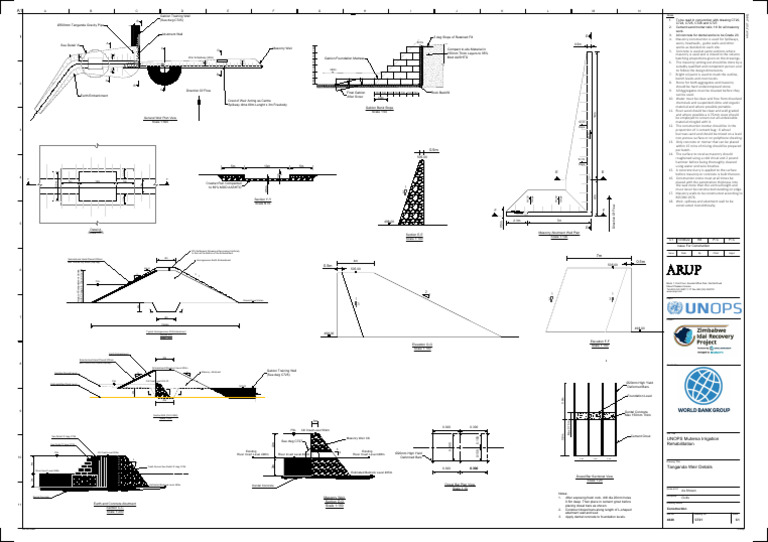 Tanganda Weir Construction Details | PDF | Masonry | Concrete