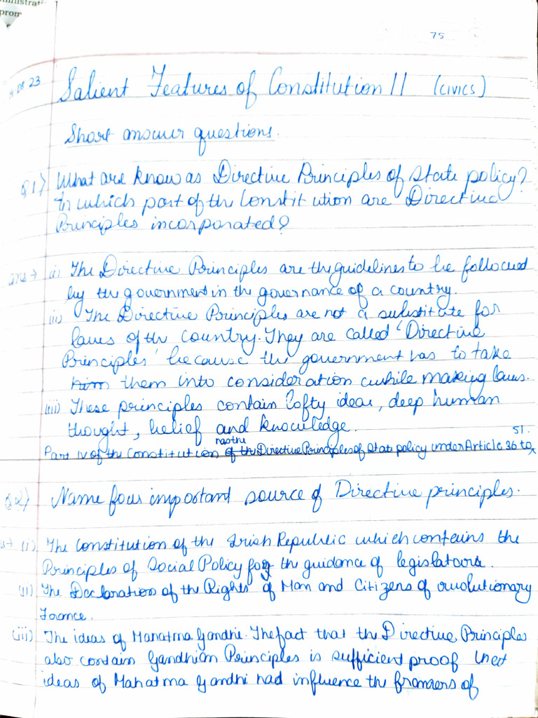 Salient features of Constitution II | PDF