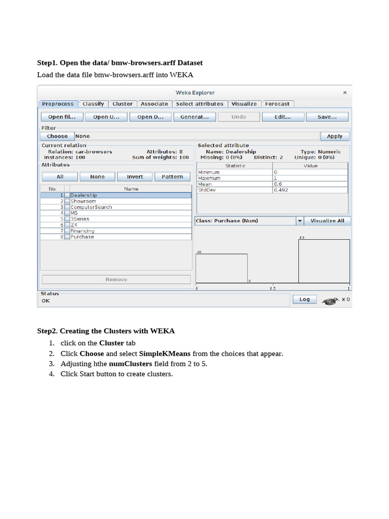 Clustering On Weka Tool Pdf Bmw