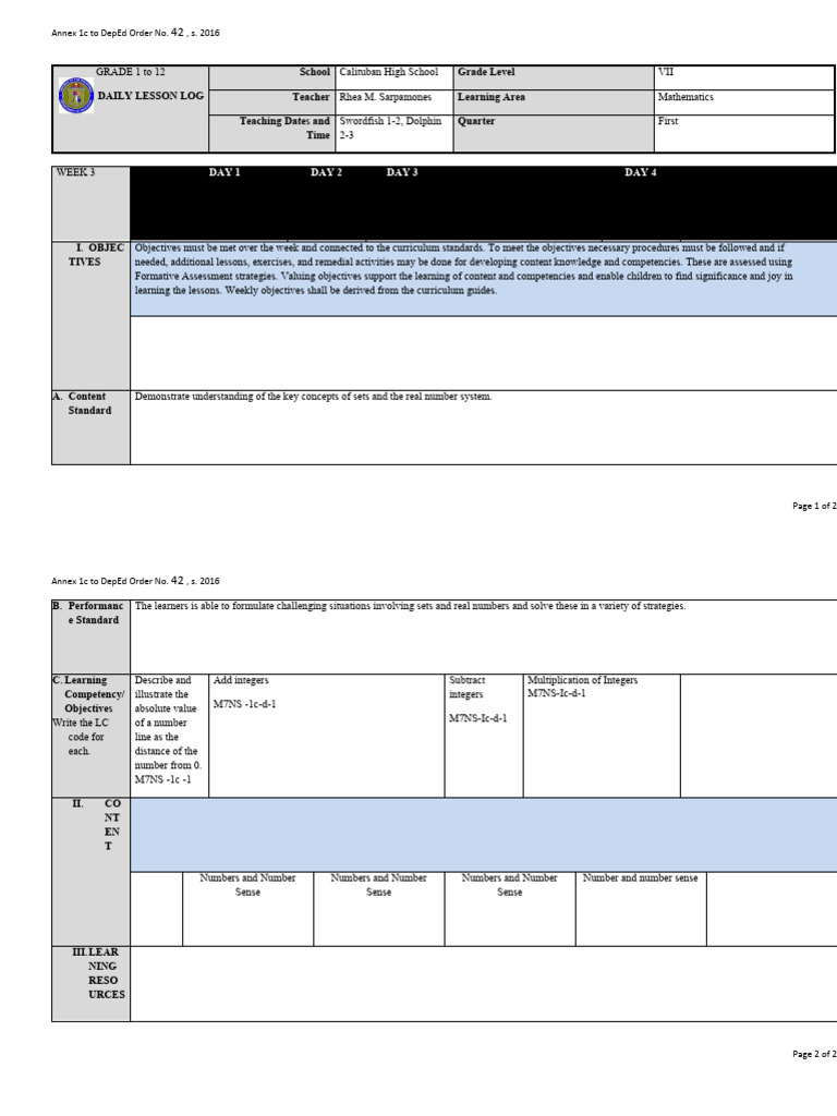 G7 Q1 Week 03 | PDF | Multiplication | Numbers