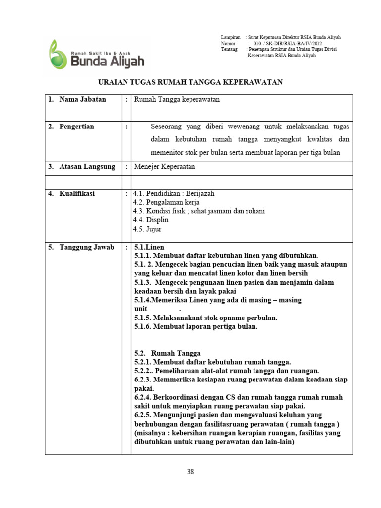 Contoh URAIAN TUGAS | PDF