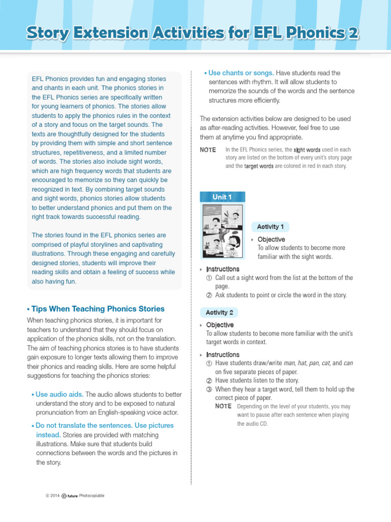 EFL Phonics Student Book 2 (3rd Edition) Short Vowels Story Extension ...