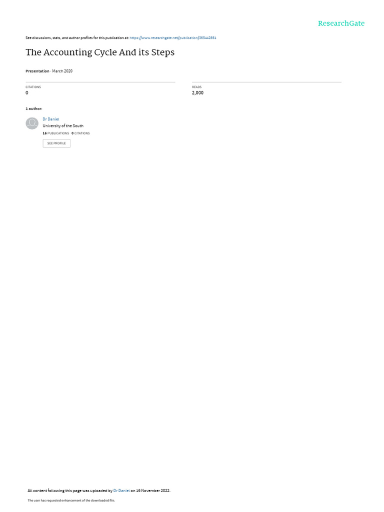 The Accounting Cycle Its Steps | PDF | Debits And Credits | Accounting