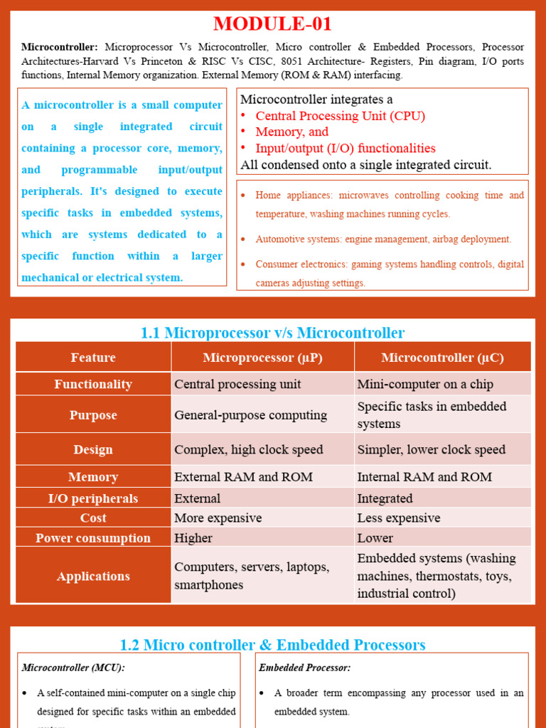 01 Module-1 MC 2022-23 | PDF | Microcontroller | Embedded System