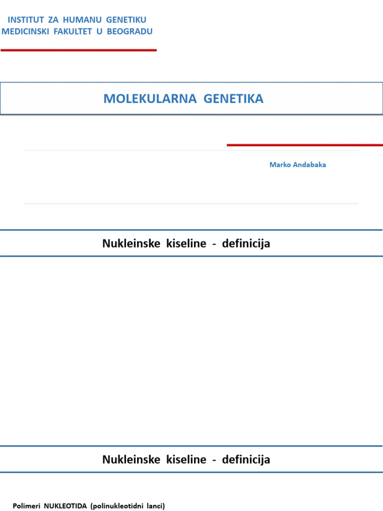 Molekularna Genetika | PDF