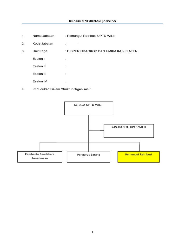 Anjab Pemungut UPTD Wil - II | PDF