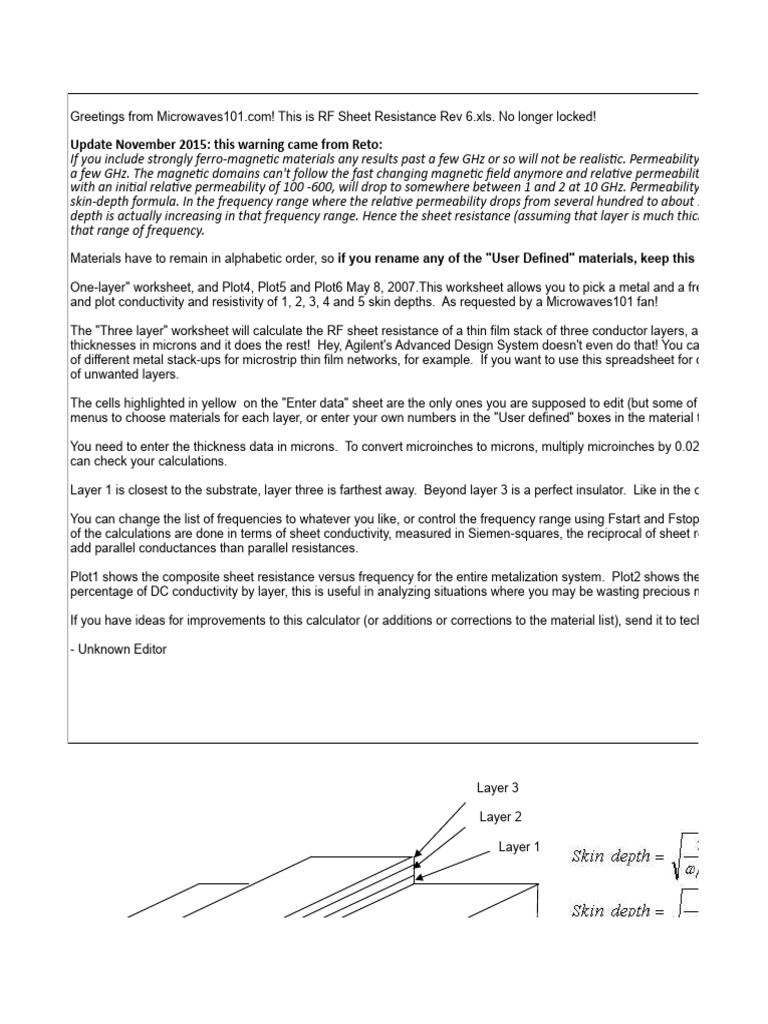 RF Sheet Resistance Rev 7 | PDF | Electrical Resistivity And ...